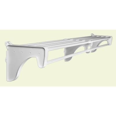 EZ Shelf-Expandable-Closet Shelf with Hanging Rod- 42.5β to 75β -White-Easy Install to Backwall(Floating)-Wire Closet Shelving Alternative-(EZS-SCRW72-1-2)
