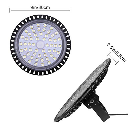 UFO LED High Bay Light, 6000-6500K, IP54, Waterproof Dust Proof, Warehouse LED Lights High Bay Lighting for Garage, Factory, Gymnasium, Basement, Parking(Newest Design )… (200W) (5 pcs)