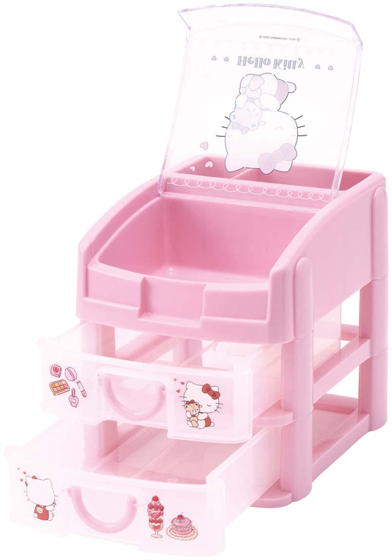 Skater CHE3N-A Mini Chest, Storage Case, Storage Box, Hello Kitty, Fluffy Roman, Sanrio, 5.9 x 7.5 x 6.5 inches (15 x 19 x 1