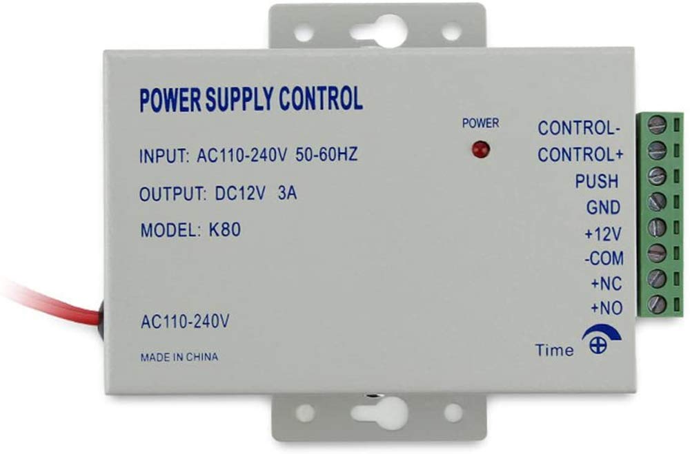 MENGQI-CONTROL Inward or Outward Door Remote Open 600lbs Electric Magnetic Lock Keypad Access Control Kit 4 Remote Control ZL Bracket 110-240V Power Supply Unit Push to Exit Button