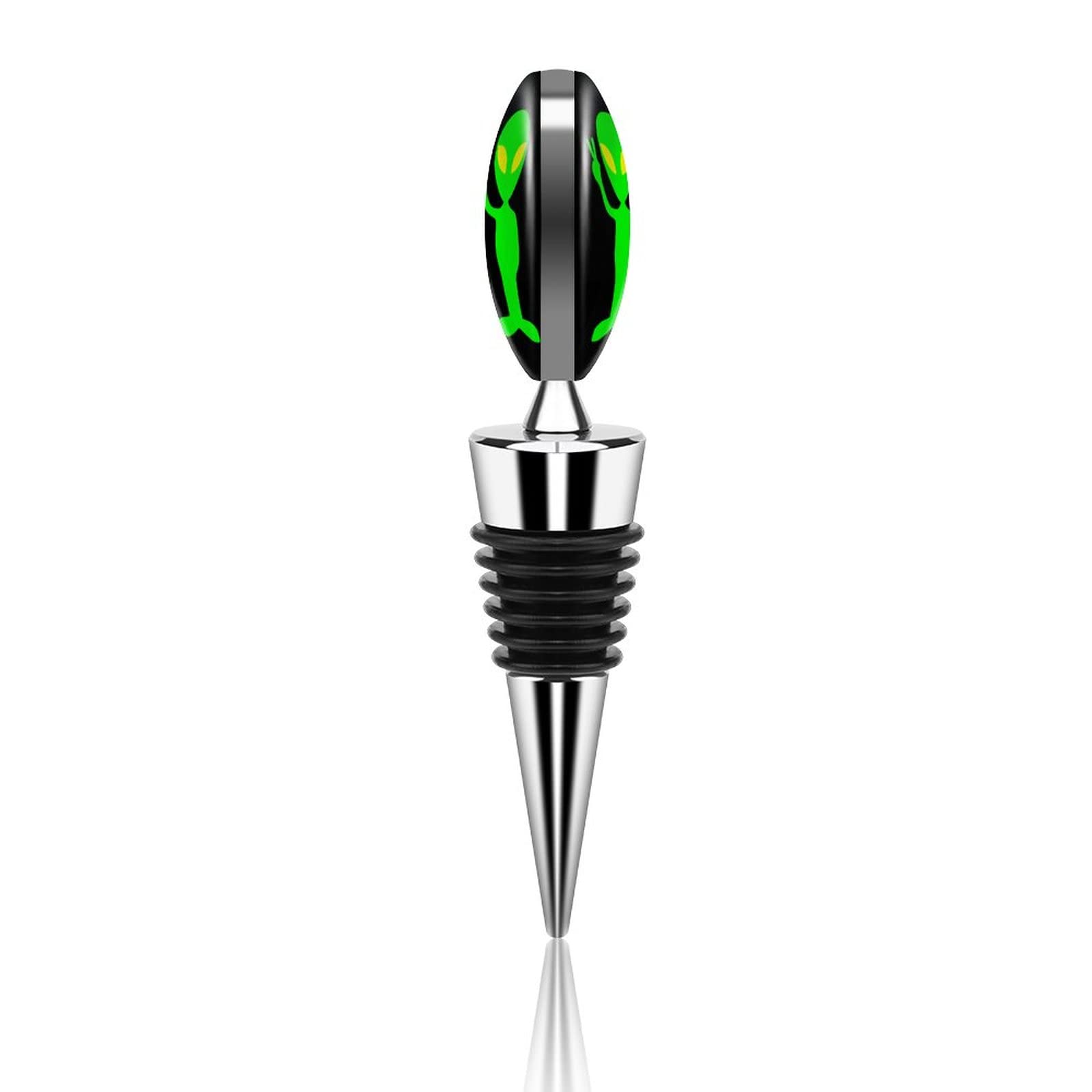 Alien Peace Sign Wine Bottle Stoppers Reusable Plug Wine Saver Corks for Beverage Holiday Party Kitchen Decorative