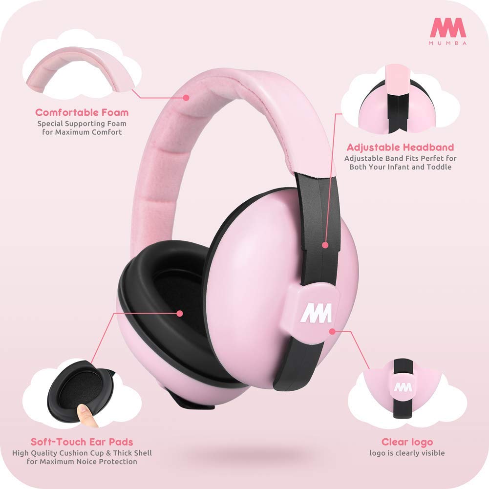 Mumba Baby Ear Protection Noise Cancelling Headphones for Babies and Toddlers Baby Earmuffs - Ages 3-24+ Months