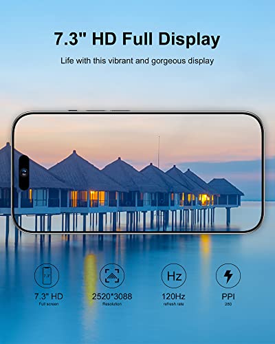WV LeisureMaster A14 Pro Max 5G Unlocked Smartphone - 6GB+128GB Fully Unlocked Cell Phone for Android 11, 7.3" ,7300mAh, 50MP+108MP Dual Camera(White)