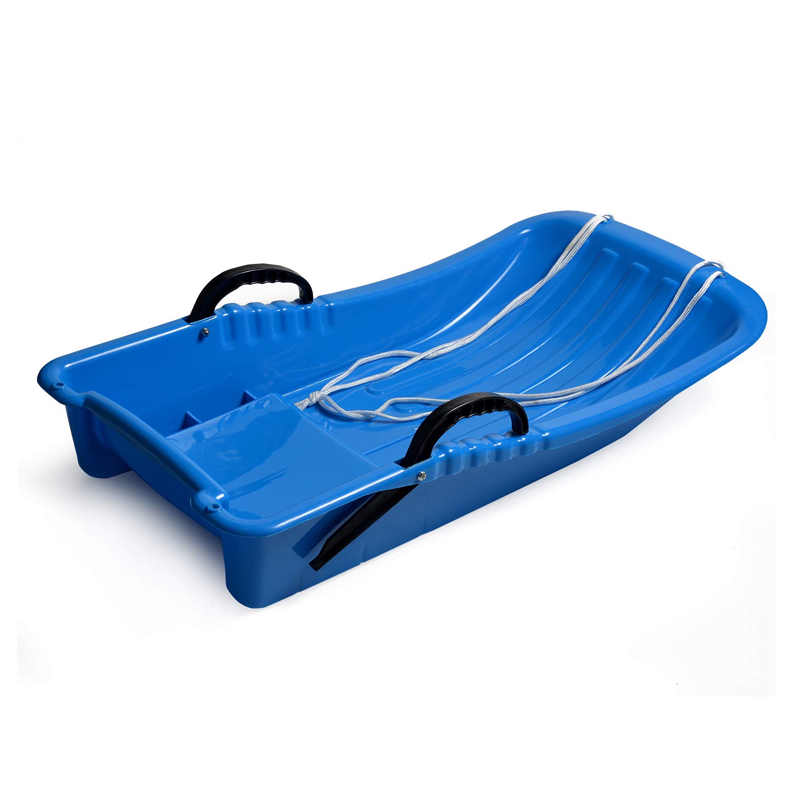 AGPTEK 31 Inch Winter Outdoor Toboggan Snow Sled Downhill Snow Board for Boys Girls, with Brakes & Pulling Rope,Blue
