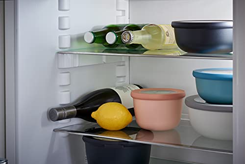Mepal, Cirqula Set of 4 Multi Food Storage and Serving Bowls with Lids, Food Prep Containers, Deep, Nordic Blush, 1 each (17oz, 34oz, 68oz, 101oz), 1 Set