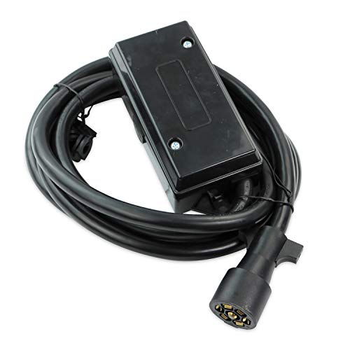 Leisure Cords Heavy Duty 7 Way Plug Inline Trailer Cord with 7 Gang Junction Box - 4 Feet, Weatherproof (4-Foot)
