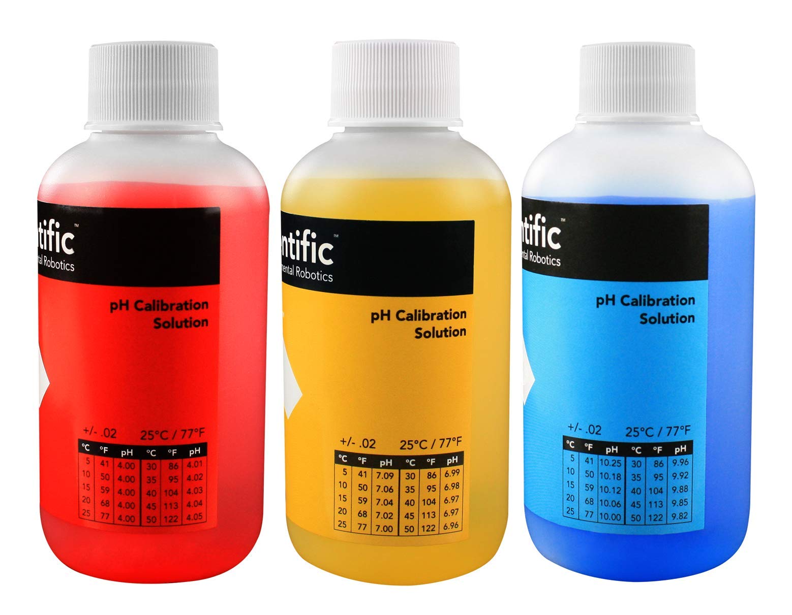 Atlas Scientific pH 4.00, 7.00, & 10.00 Calibration Solution 125ml - 4oz (Pack of 3)