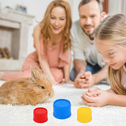 AIEX 8pcs Stack Up Bunny Cups, Bunny Toys for Rabbits Stacking Cups for Bunnies Plastic Nesting Toys Bath Cups for Baby(8 Colors)