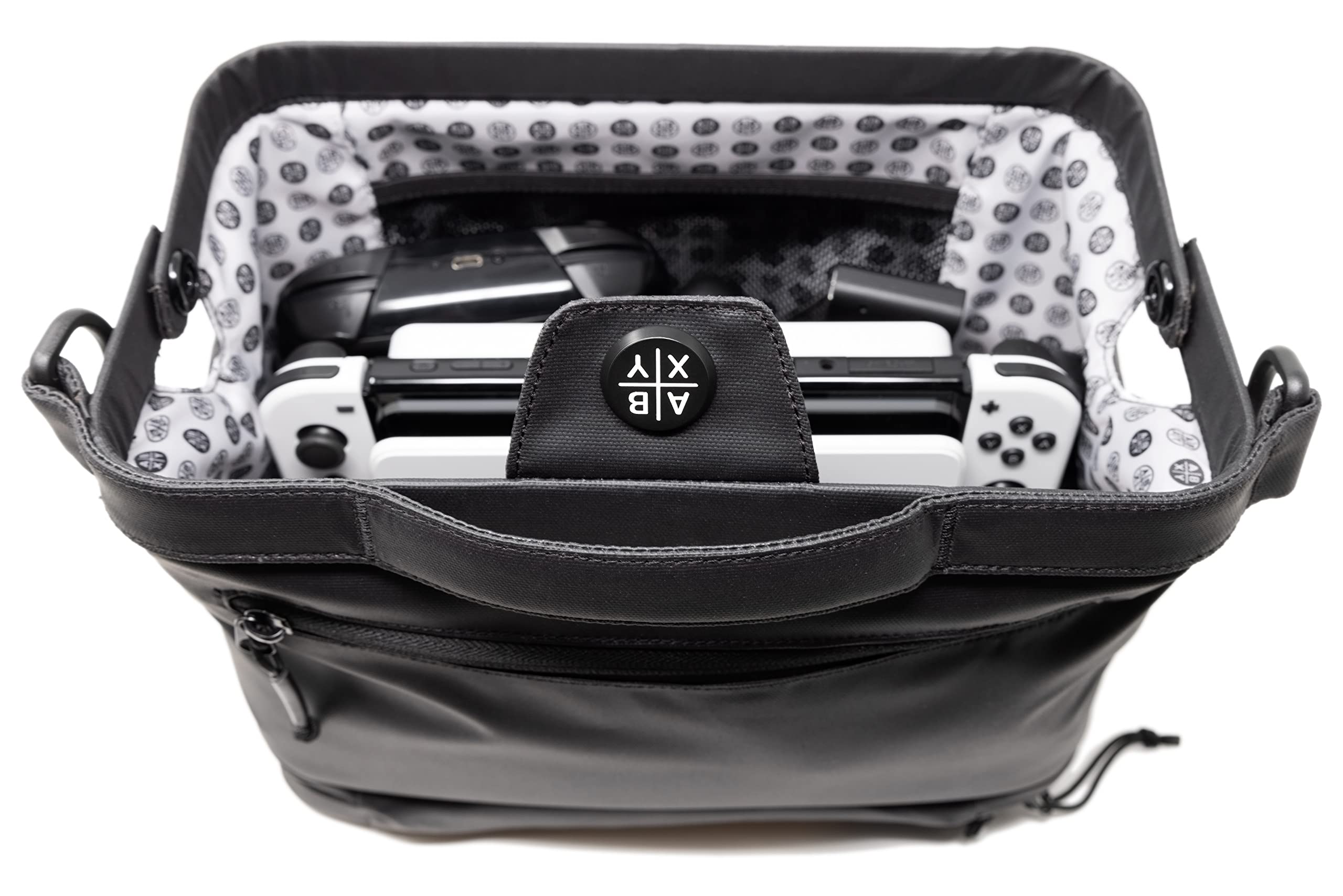 ABXY Premium Carrying Case for Nintendo Switch OLED - Compatible with Nintendo Switch, OLED, Switch Lite, Accessories w/ 10 Game Cartridge Slots, fits Controller Dock Charger Theater Mode (Black)