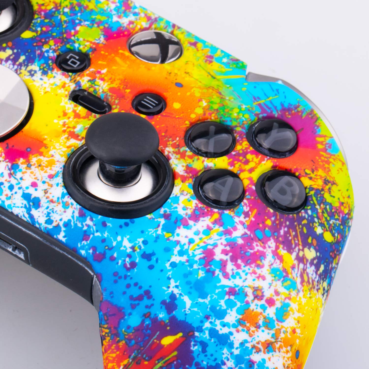 9CDeer 1 x Protective Customize Transfer Print Silicone Cover Skin Colour Paint + 6 Thumb Grips Analog Caps for Xbox Elite Wireless Controller Compatible with Official Stereo Headset Adapter