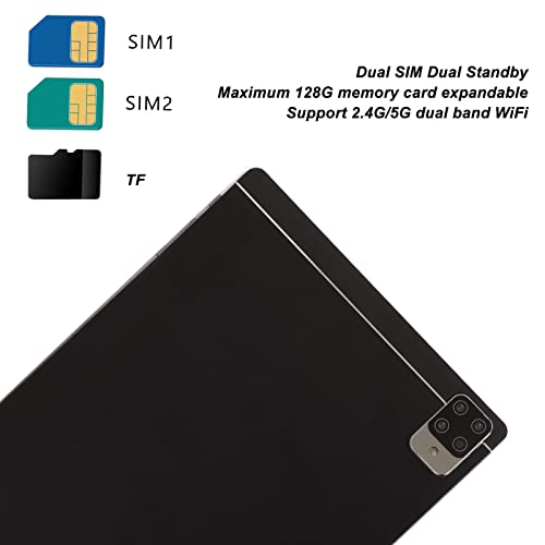 Asixxsix 10 Inch 10 Tablet, 2.4G 5G WiFi 6GB RAM 256GB ROM Octa Core Processor 1920x1200 IPS HD Touch Screen Tablet with 7000mAh Battery, GPS, Dual Camera, Dual SIM Tablet (US Plug)