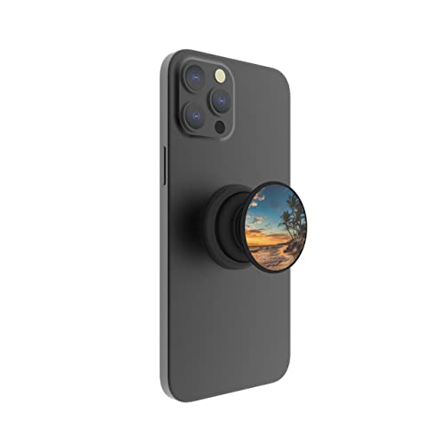 FAB POPS Magnetic Phone Grip with Collapsible AIRPOP Technology and Built in Magnets Made in The USA Tropical Sunset
