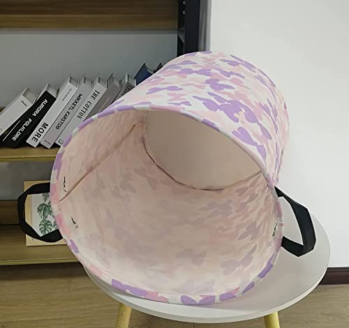 ACMUUNI Butterfly Storage Basket Canvas Laundry Basket Foldable Waterproof Large Storage Baskets for Kids Boys and Girls, Office, Bedroom, Clothes,Toys