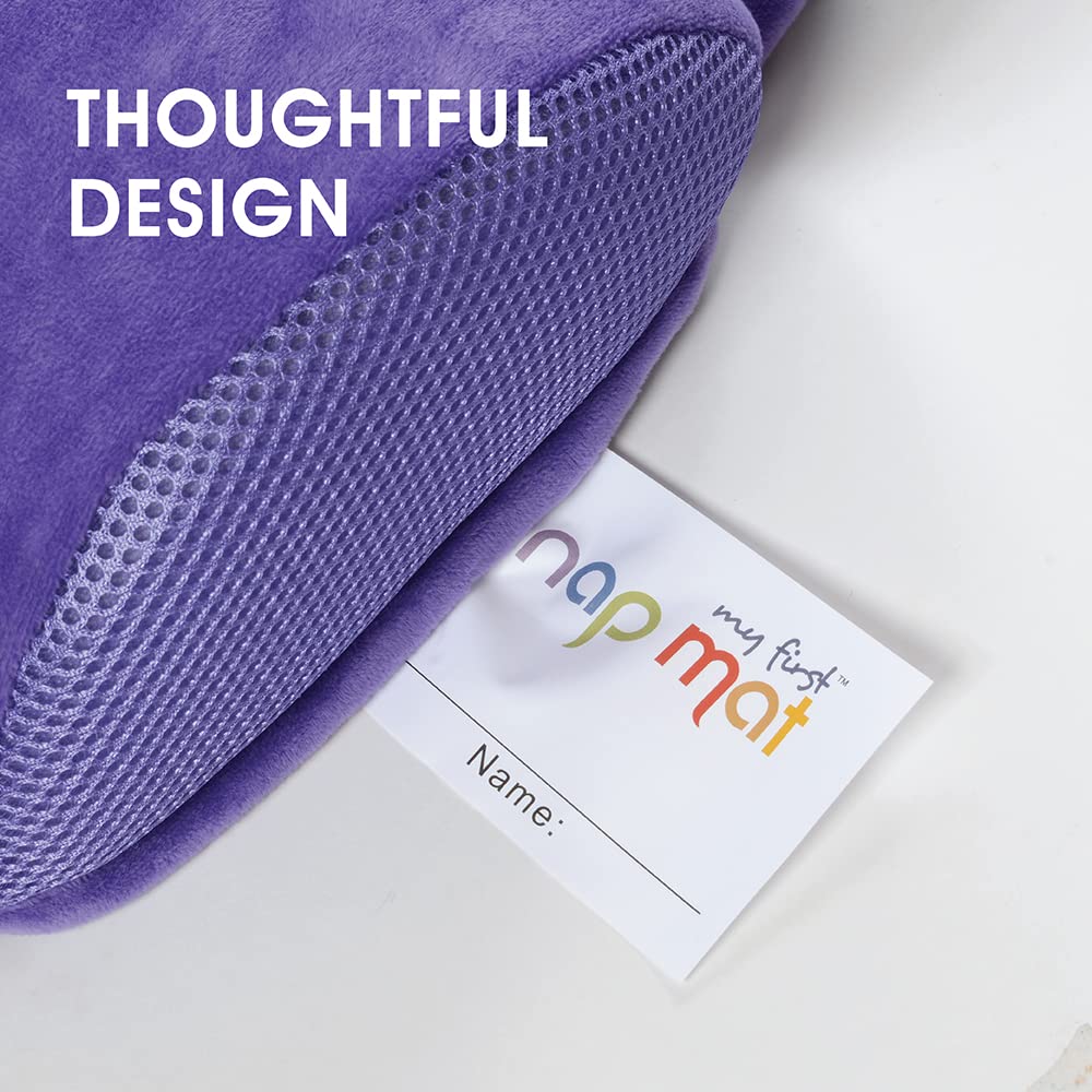 My First - Toddler Nap Mat, Memory Foam Sleeping Mat with a Removable Pillow, Portable and Compact, β21 x 9.5 x 1 inch, Purple, Pack of 1