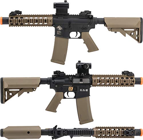 Evike Airsoft - Specna Arm.s/Rock River Arm.s Licensed CORE Series M.4 AEG (Model: M.4 SB.R Sup.Press.ed / 2-Tone Black & Tan)