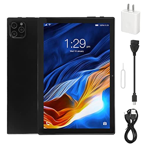 Asixxsix 10.1in HD Tablet, Android 12 6GB 128GB 8 Cores IPS Touchscreen Tablets with Dual Speakers & Dual Card Slot, 2.4G 5G Dual Frequency and 5.0 Bluetooth Connection, 8000mAh Battery, GPS(US)