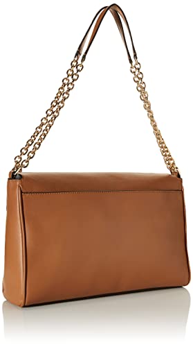 Calvin Klein Soft Lock Lamb Leather Large Convertible Crossbody Shoulder Bag, Caramel