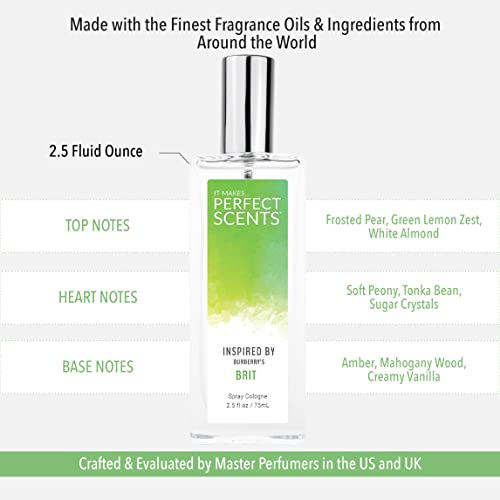Perfect Scents Fragrances, Inspired by Burberry Brit, Women’s Eau de Toilette, Vegan, Paraben Free, Never Tested on Animals, 2.5 Fluid Ounces