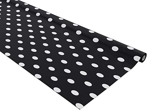 Fadeless Bulletin Board Paper, Fade-Resistant Paper for Classroom Decor, 48” x 50’, Classic Dots-Black & White, 1 Roll