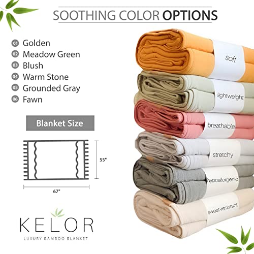 KELOR Luxury Bamboo Wrap Blanket - Single Sided - Stretchy, Lightweight, Soft & Breathable - Cooling Viscose with Spandex, Versatile Wearable Travel Blanket - Shawl - Scarf - Baby Wrap - Grounded Gray