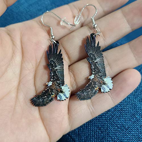 9Pairs Novelty Parrot Owl Dove Bird Acrylic Dangle Drop Earrings Creative Cool Eagle Earrings For Women Cute Animal Jewelry Gifts