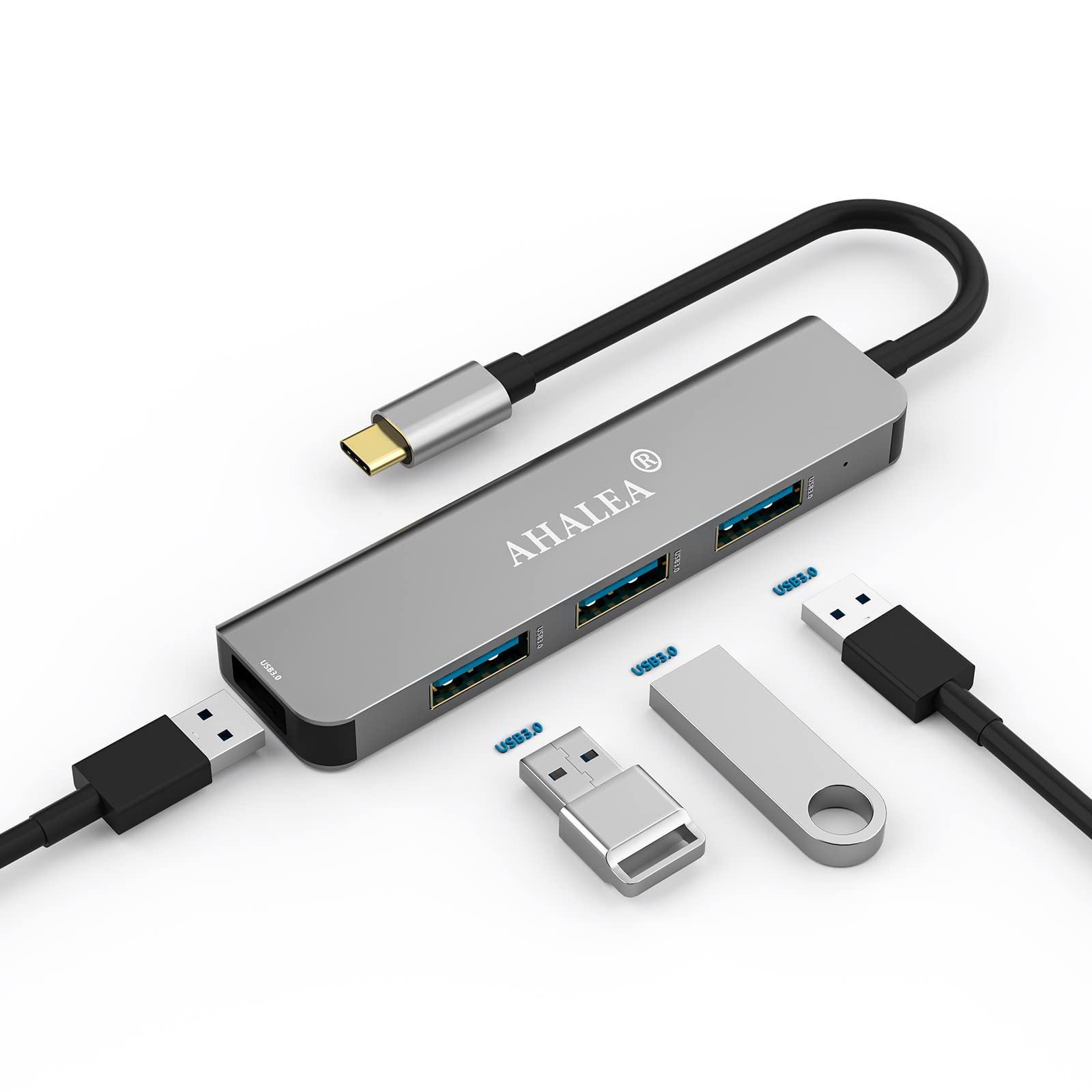 AHALEA USB C Hub Docking Station, 4 USB 3.0 Ports USB Splitter Extender