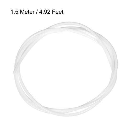 uxcell PTFE Tube 4.9Ft - ID 2mm x OD 3mm Fit Filament 1.75 for 3D Printer White