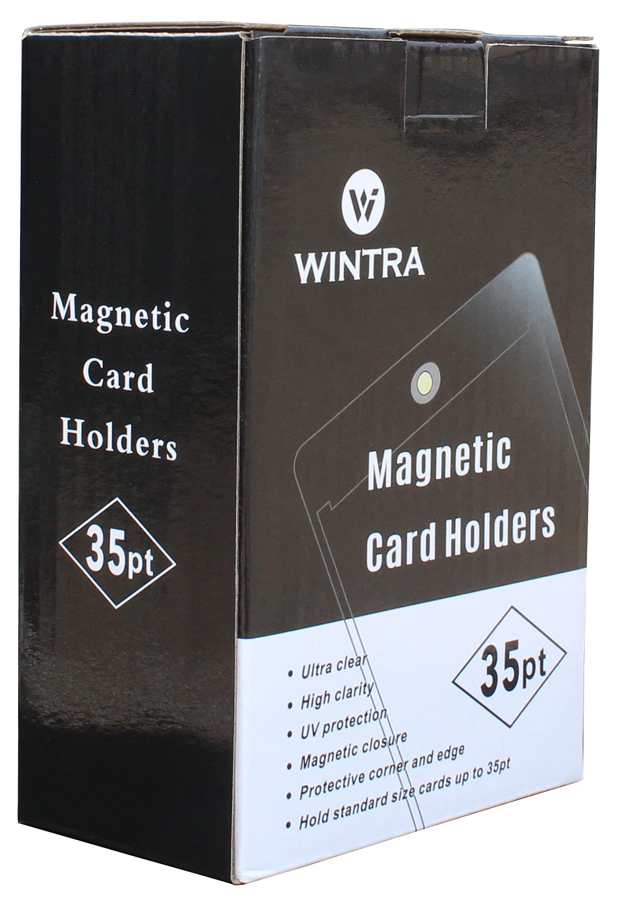 WINTRA 5 Count 35pt Magnetic Card Holder Cases, Magnet Closure Card Protectors for Standard Trading Cards and Regular Sports Cards