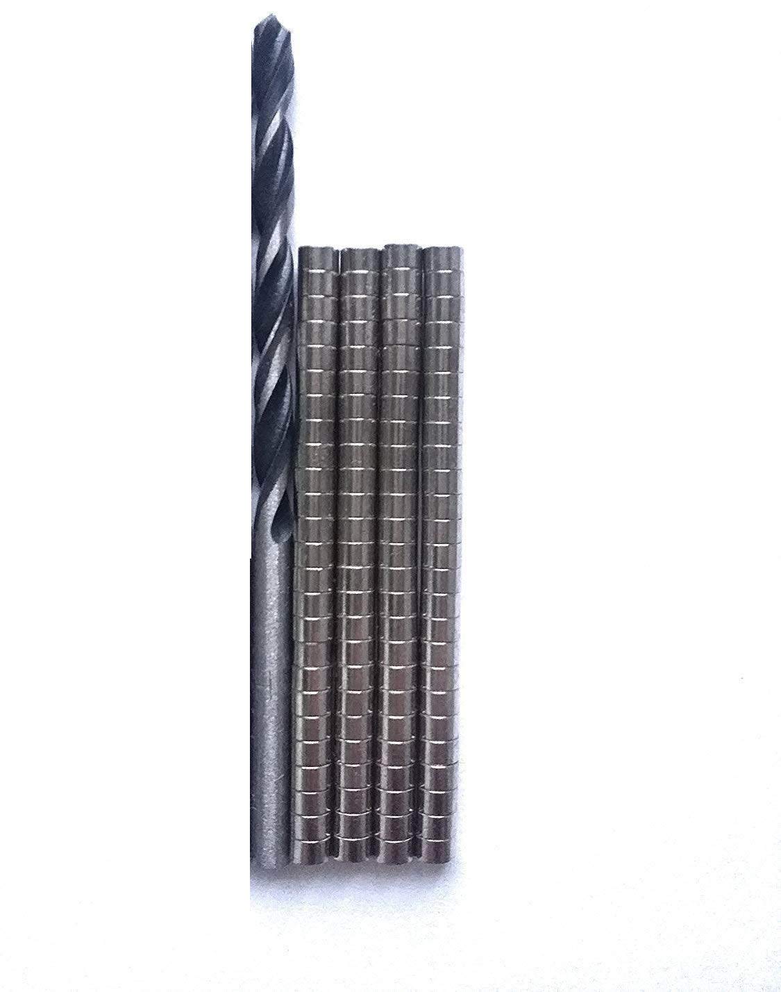 MagNetSol Magnets + Drill Bits Combo Pack (100pcs 1/8'' x 1/16'' Magnets + 1pcs 1/8" Drill Bits)