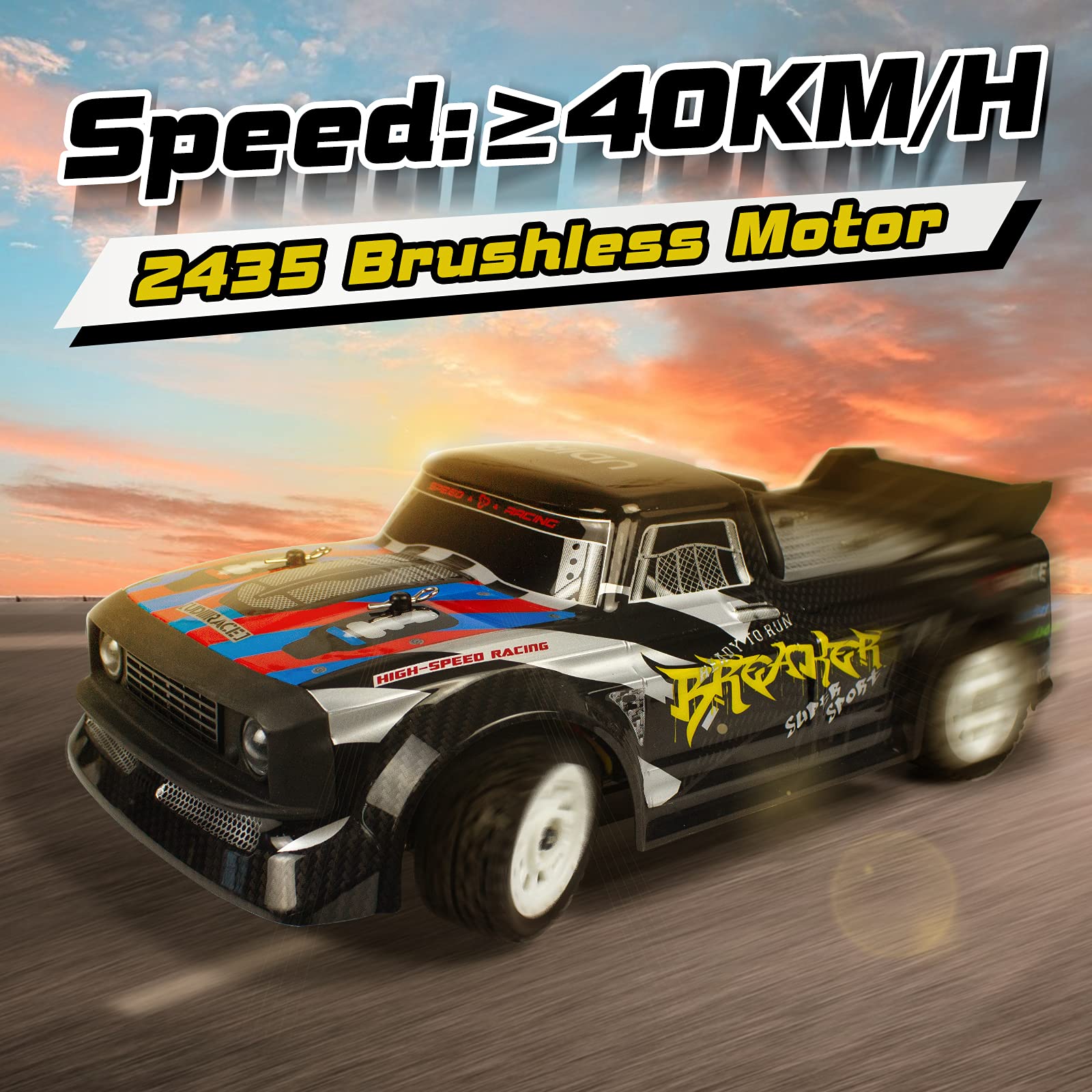 Cheerwing 1:16 Remote Control Car 2.4G 4WD RC Drift Car 40KM/H High Speed Brushless Fast Truck for Kids and Adults