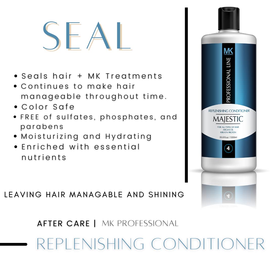 Majestic Keratin Replenishing Shampoo + Conditioner 16oz(475ml)- Soduim Chloride & Sulfate Free