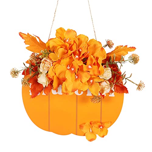 Fall Thanksgiving Front Door Wreath Winter, Halloween Wreaths for Front Door Fall Door Colorful Welcome Sign Fireplace Orange Wreaths Forsythia Grain Vine Outside Handcrafted