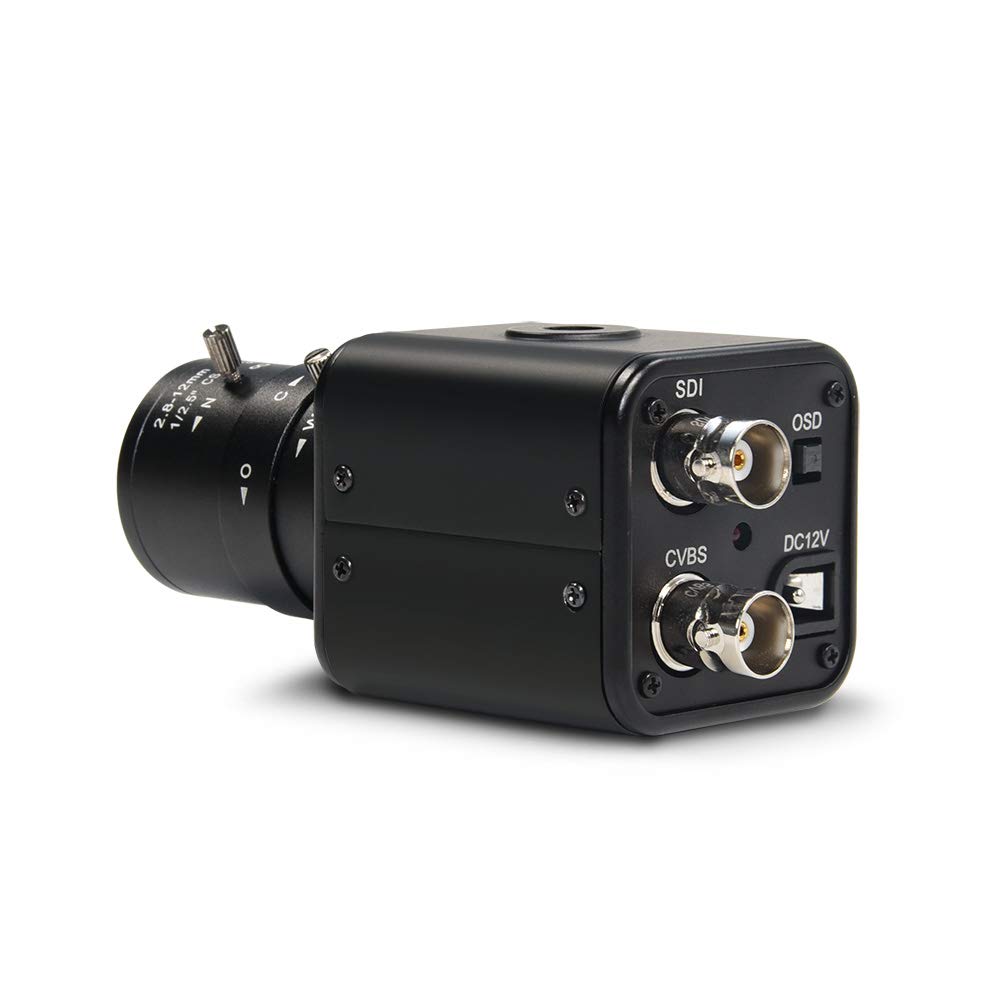 MOKOSE Mini SDI Camera, HD-SDI 2 MP 1080P HD Digital CCTV Security Camera, 1/2.8 High Sensitivity Sensor CMOS with 2.8-12mm Manual Varifocal HD Lens