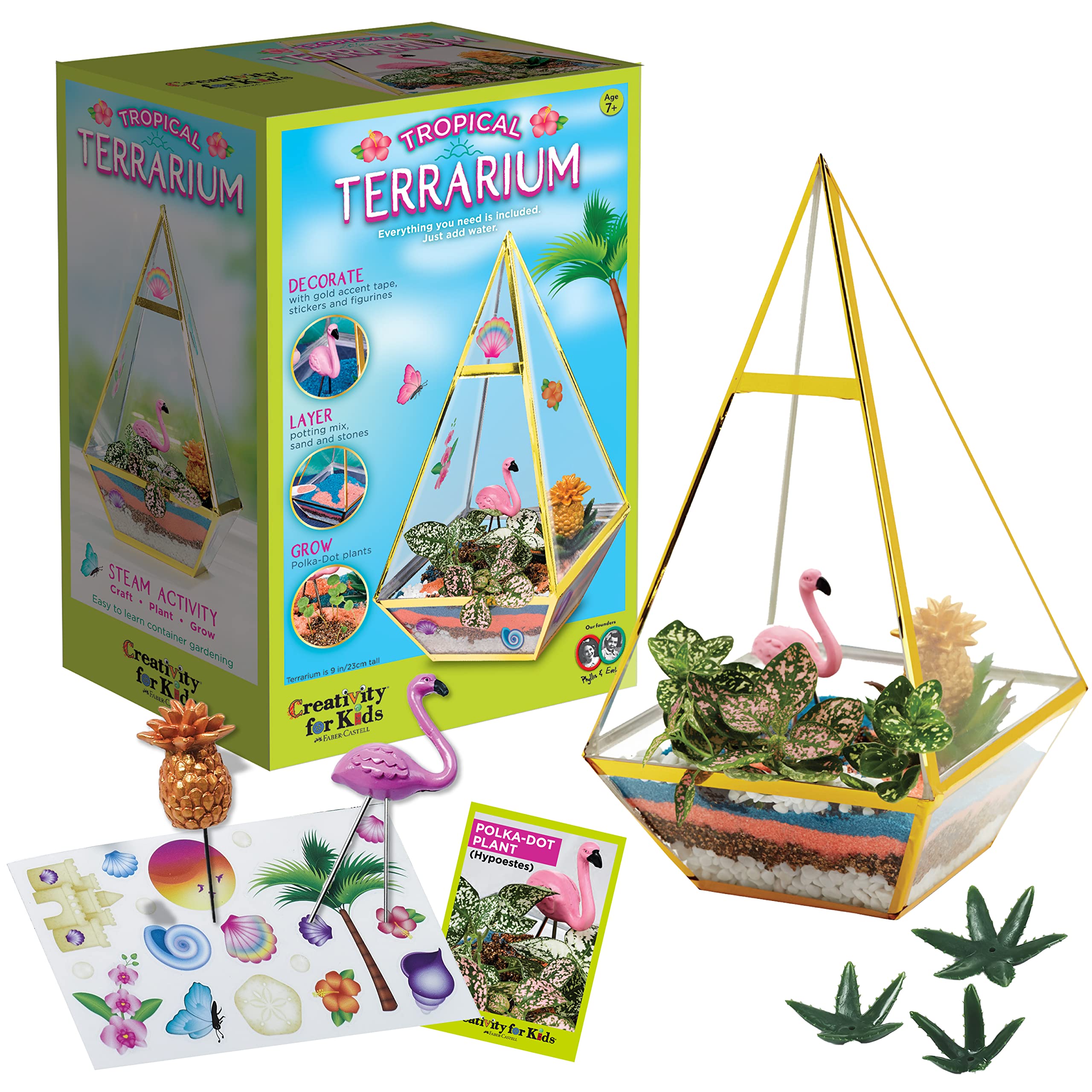 Creativity for Kids Tropical Terrarium Craft Kit - Kids Terrarium Kit for Ages 7+, STEAM Activity