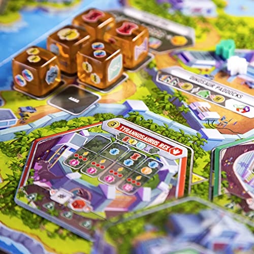 Dinosaur World Board Game Draft, Build, and Explore Your Dino Park for Victory! Strategy Game for Kids and Adults, Ages 8+, 1-4 Players, 60-120 Minute Playtime, Made by Pandasaurus Games