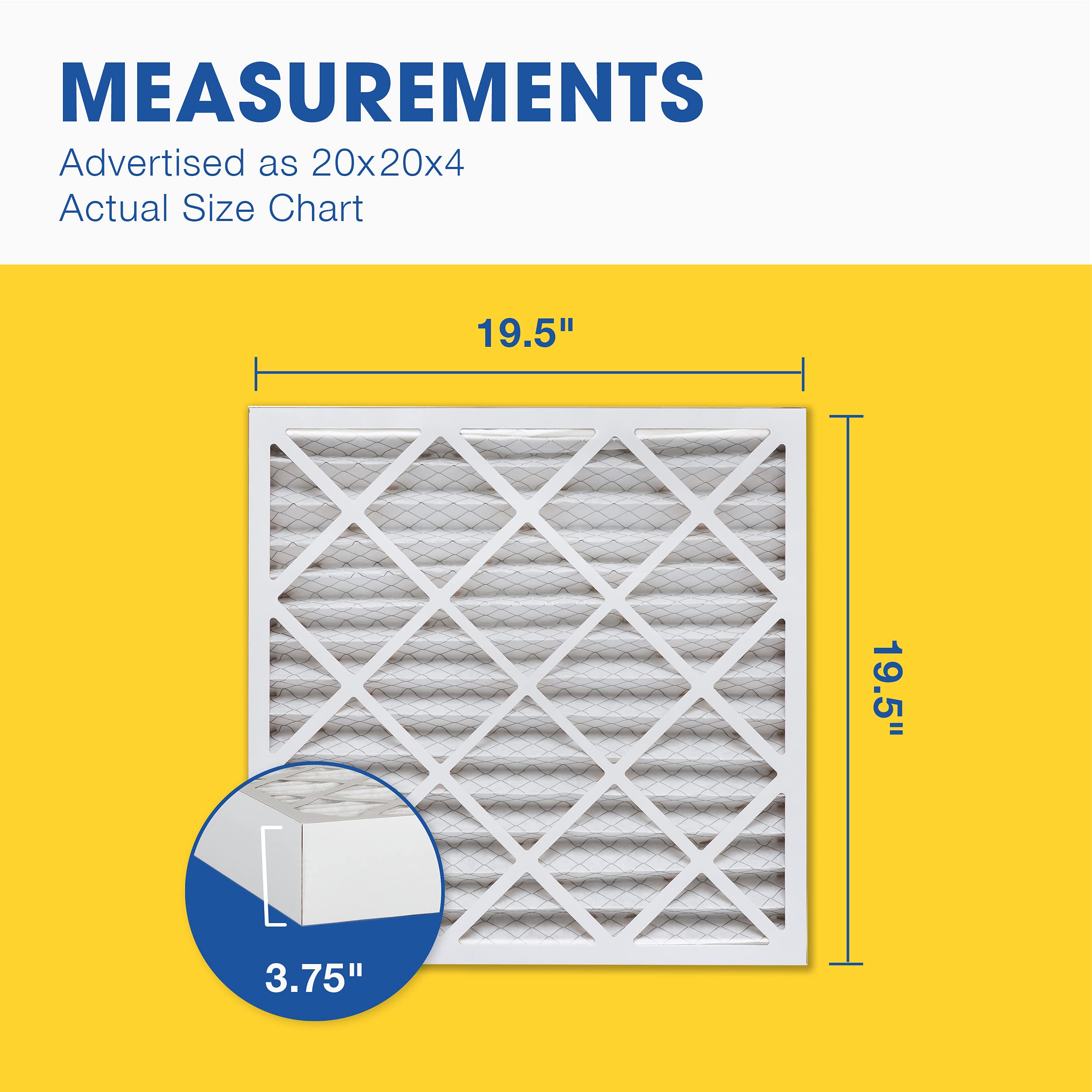 Aerostar 20x20x4 MERV 11 Pleated Air Filter, AC Furnace Air Filter & 20x25x4 MERV 8 Pleated Air Filter, AC Furnace Air Filter
