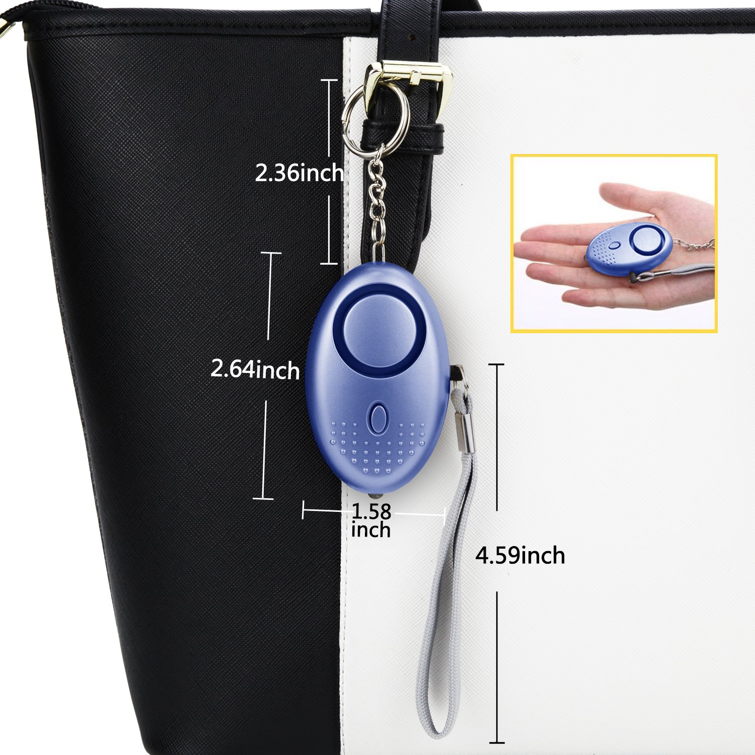 Personal Alarm for Women, 10 Packs 140DB Emergency Self-Defense Security Alarm Keychain with LED Light for Women Kids and Elders (Colorful)