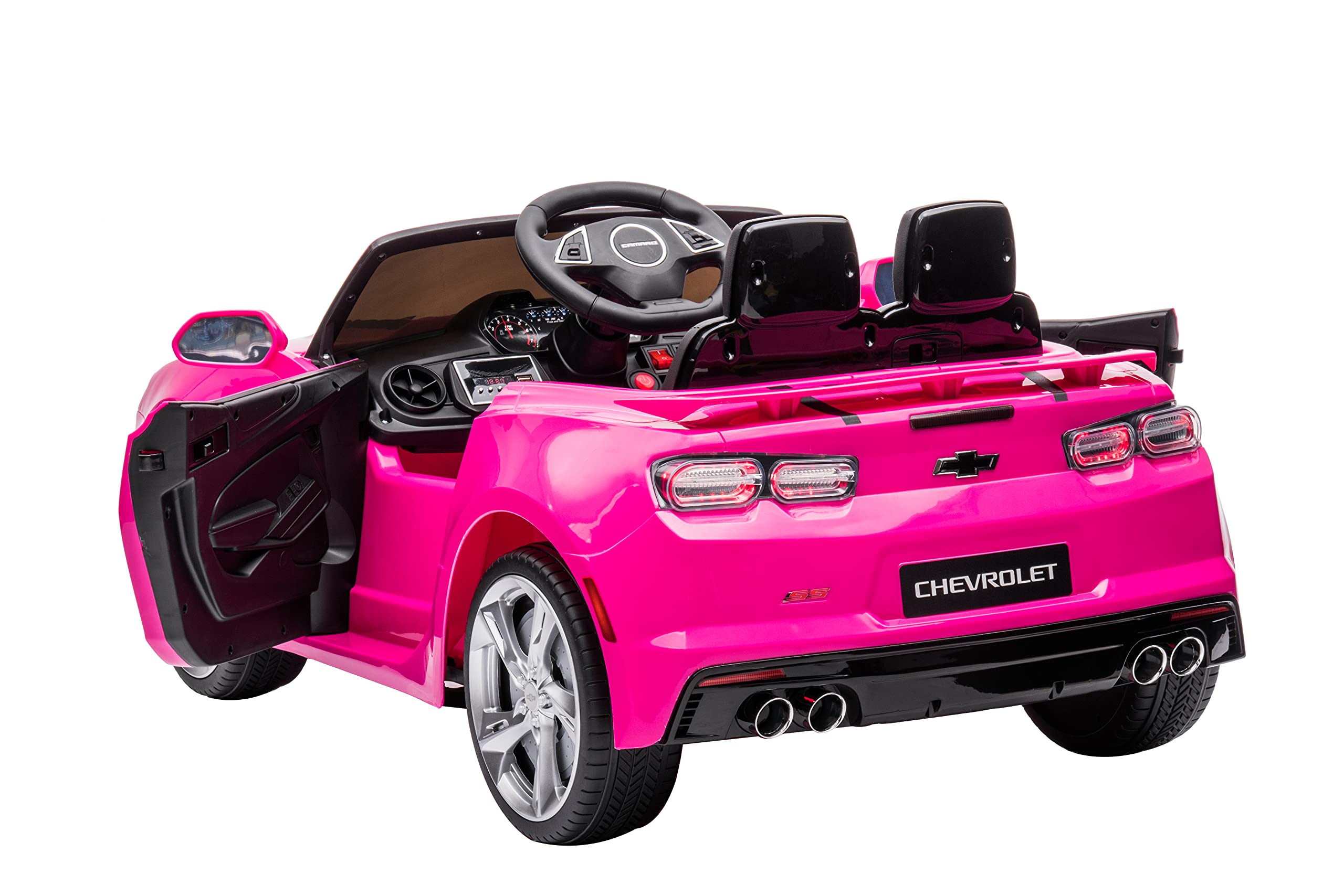 DAKOTT Kids Ride On Sports Car, 12V Battery Powered Chevy Camaro w/Parent Remote Control, Bluetooth, Horn, Music & Headlights Taillights for 3-6 Years