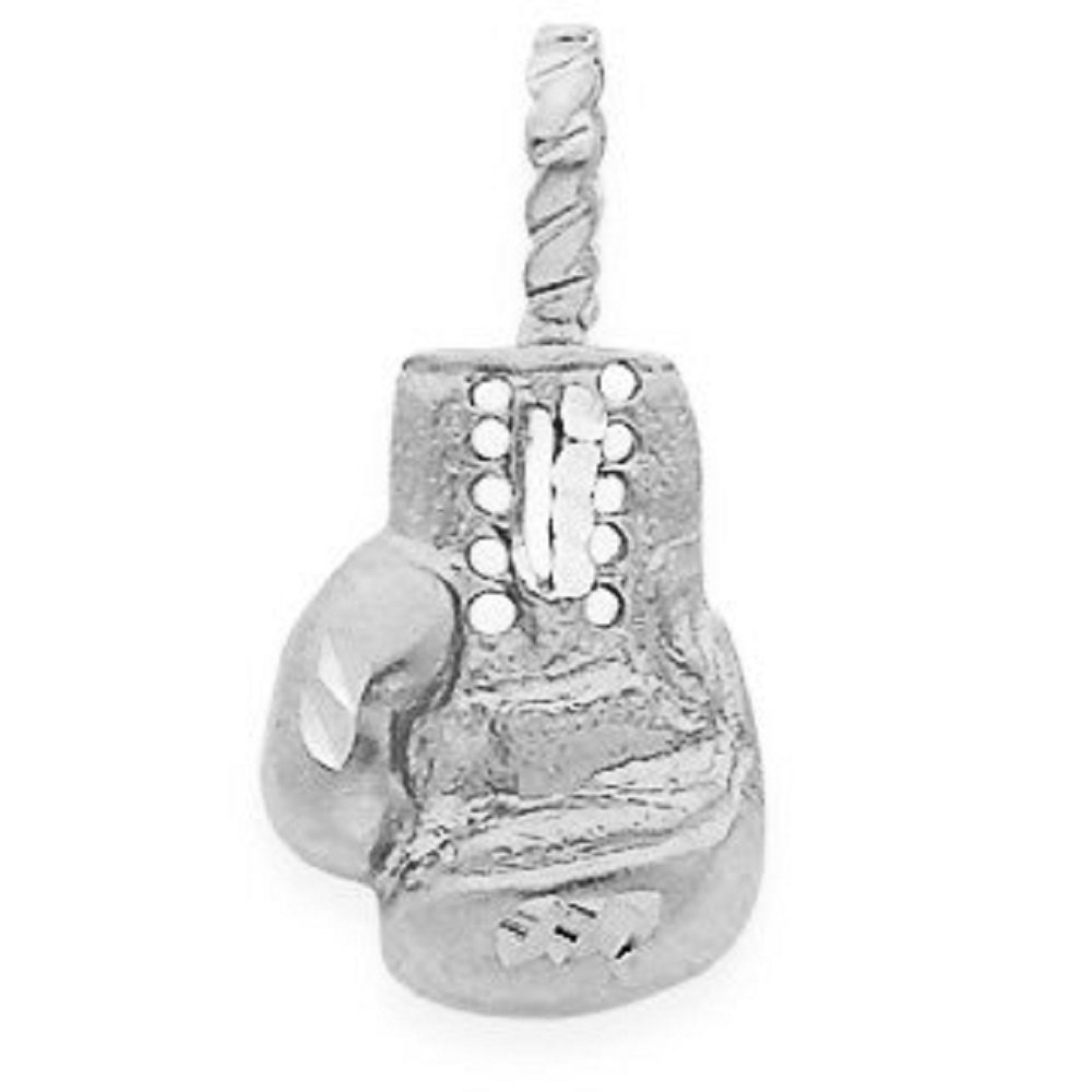 925 Sterling Silver 3D Sports Charm Golden Glove Boxing Pendant