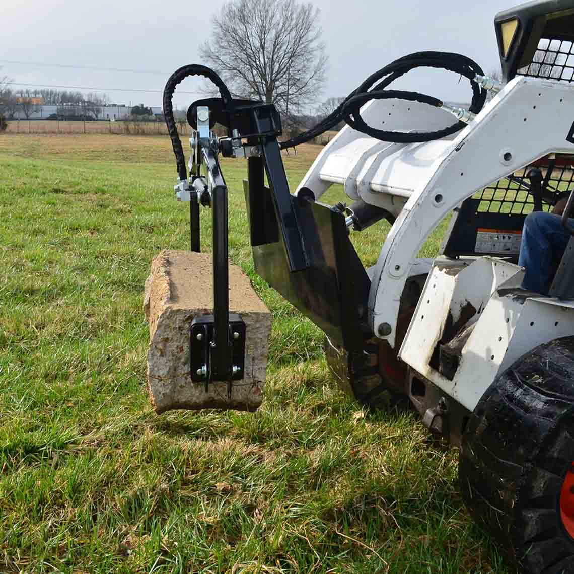 Titan Hydraulic Hardscape Grapple Attachment for Universal Skid Steer Quick Tach