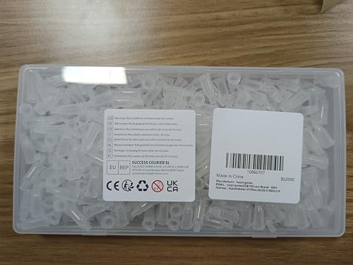 AIEX 300pcs Syringe Tip Caps for Luer Lock, Dispensing Needle Tip Cap Syringe Caps Syringe Plug with Storage Box for Syringe Sliding Tip (Clear)