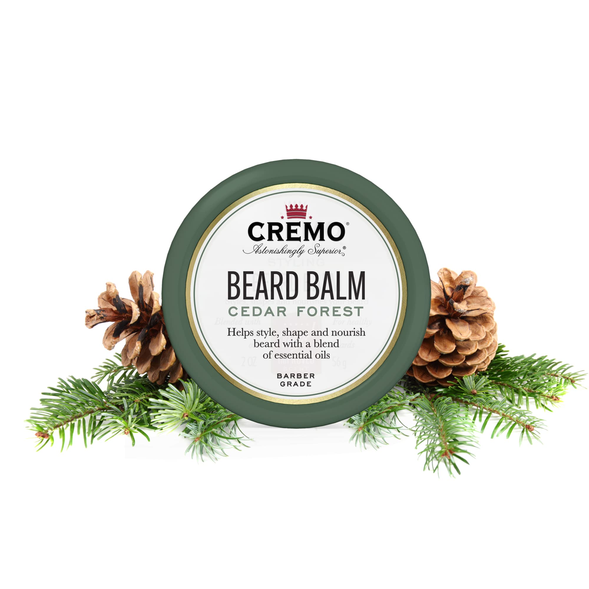 Cremo Styling Beard Balm, Forest Blend, Nourishes, Shapes And Moisturizes All Lengths Of Facial Hair, 2 Ounce (Packaging May Vary)