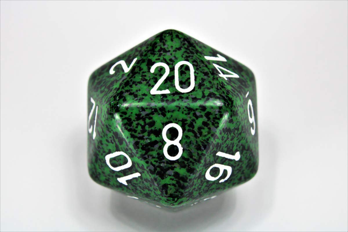 Chessex 34mm Single Speckled Recon D20 Die, 20 Sides, Polyhedral Die, Table Game Accessories, Role Play, Dungeons and Dragons(D&D)