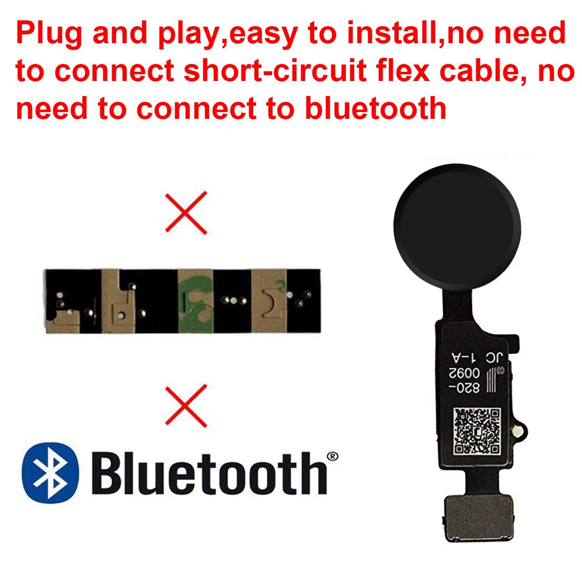 Afeax Compatible with Apple iPhone Home Button Main Key Flex Cable Replacement for iPhone 7/7 Plus/8/8 Plus (Black)