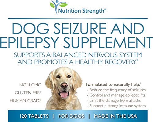 Nutrition Strength Dog Seizure Support, Supplement for Epilepsy in Dogs, with Organic Valerian Root, Chamomile and Blue Vervain, Plus L-Tryptophan Dog Stress and Anxiety Aid, 120 Chewable Tablets