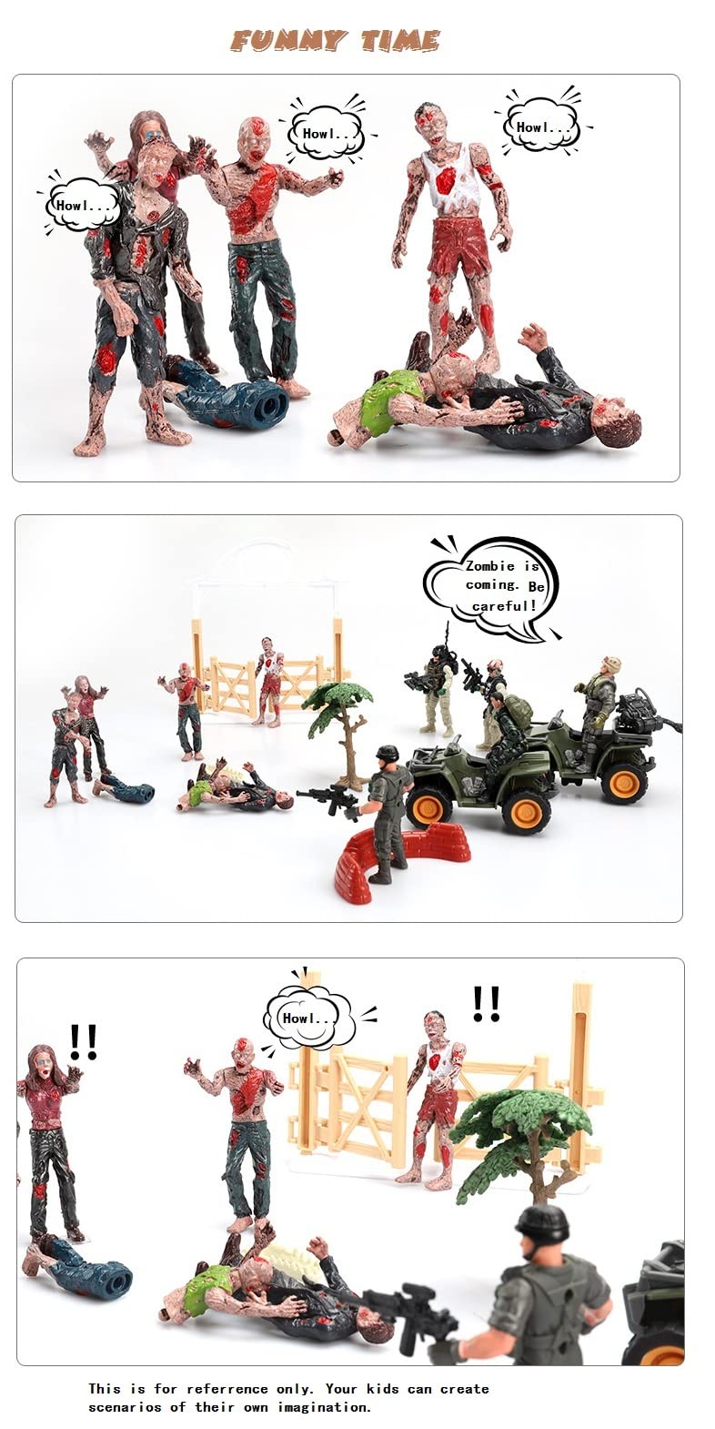 Ai-Fun 12PCS Action Figures Set, Special Force Soldier Figures, Fighting with Zombie Dead and Mercenary Figures Action Figures for Kids (Zombie and Mercenary)