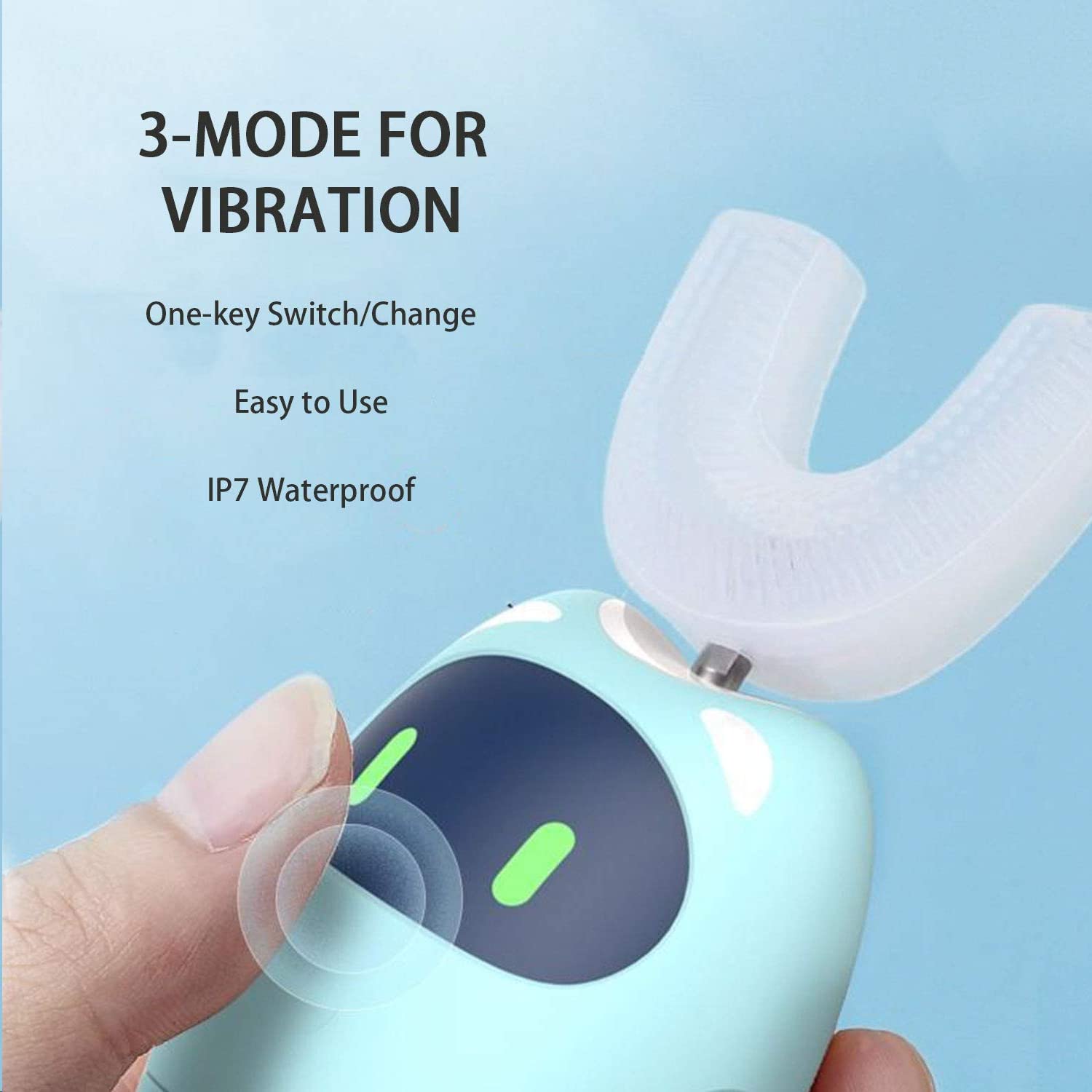 AUITRONCARE Kids Electric Toothbrush, U Shaped Ultrasonic Automatic Toothbrush