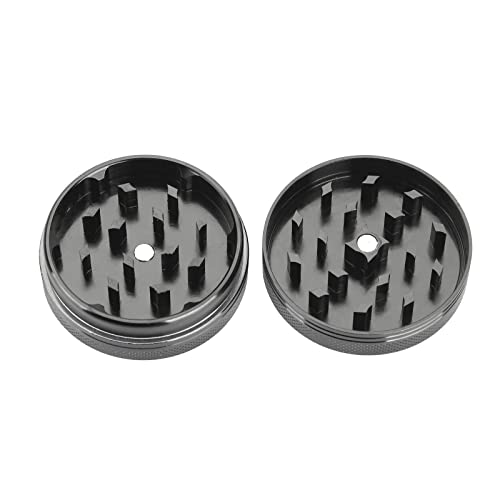 HOMVIDA Manual Spice Grinder - 2 inch Aluminum Portable Size with Magnetic Lid - Black