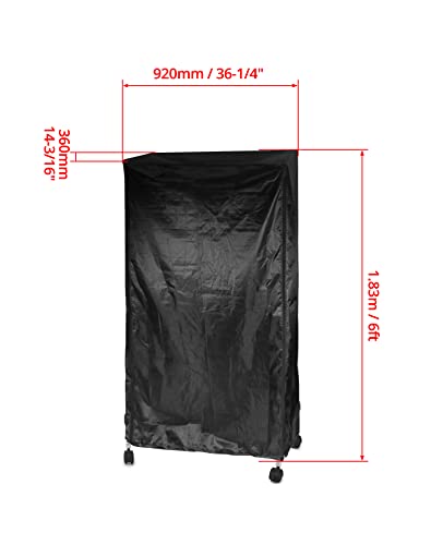 Qwork Storage Shelving Unit Cover, Wire Rack Cover for Shelf 36X14X72in, 210D Oxford Cloth, to Keep Rack Clean, for Your Home, Office, Storage and Garage, Black Cover Only