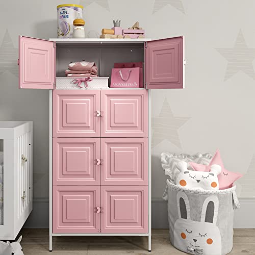 MIOCASA Metal Locker with 8 Doors Storage Cabinet Home and School Storage Organizer Steel Cabinet for Clothes,Bags,Toys and Book (S-Locker-08)